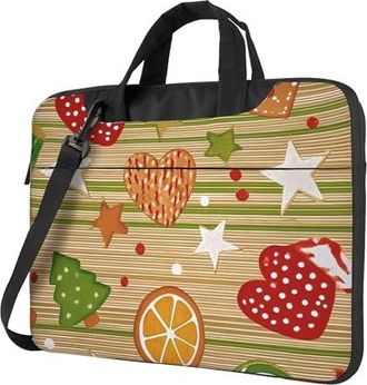 Generic Sac pour ordinateur portable de 15,6, motif arbre de No&euml;l, &eacute;toiles, coeur cookies - Housse de protection antichoc pour ordinateur portable - Pour homm