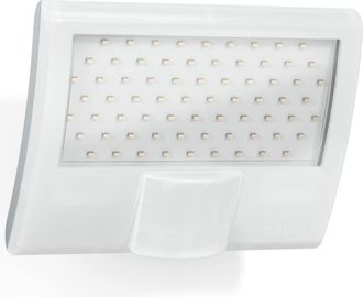 Steinel LED-Strahler XLED Curved S weiß, 9,3 W Flutlicht, 160° Bewegungsmelder, 8 m Reichweite, Wandleuchte außen, 10.7 x 16 x 12 cm