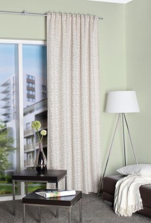 Home Wohnideen Fertigvorhang Minas aus Jacquard mit 3D Optik, 245x140 cm, Blickdicht, Farbe:beige, Gr&ouml;&szlig;e:245 x 140 cm, Anzahl:1x