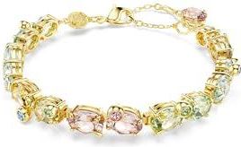 Swarovski Bracelet Tennis Gema, cristaux multicolores à tailles variées sur rangée délicate, sertissage effet bulle, longueur réglable 15,5-20 cm, fermoir mousq