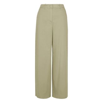 Bomboogie Femme, Pantalons, Vert, Taille: 36 FR Pantalon Palazzo en satin de coton