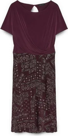 Fiorella Rubino Femme, Robes, Rouge, Taille: 46 FR Robe évasée bimatière avec imprimé