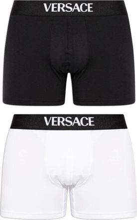 Versace Homme, Sous-v&ecirc;tements, Multicolore, Taille: 3XL Logo Long Trunks 2-Pack