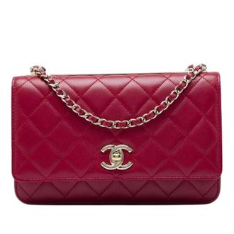 Chanel Portefeuille sur cha&icirc;ne Pre-owned - Femme - Pre-owned - Rouge - Taille: ONE Size
