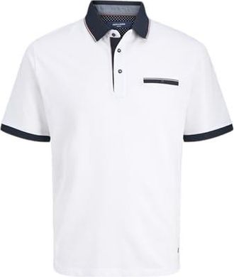 Jack & Jones Jprbluhubo Polo SS Prau25, Blanc &eacute;clatant., XL