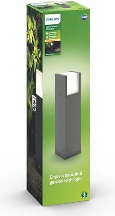 Philips myGarden Borne ext&eacute;rieure LED Arbour 6 W, lumi&egrave;re LED int&eacute;gr&eacute;e, noir, &eacute;clairage blanc chaud 2700K