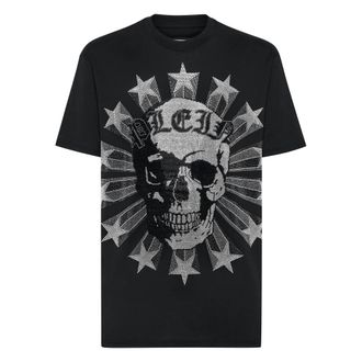 Philipp Plein T-shirt Rundhals SS mit Kristallen - - Tops - Herren - Schwarzk - XL