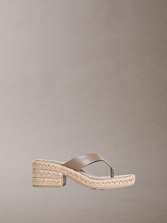 Calvin Klein Beta - Leder-espadrilles Mit Absatz - Desert Taupe - Damen - EU 36