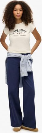 Superdry Pantalon baggy &agrave; taille mi-haute - Bleu marine