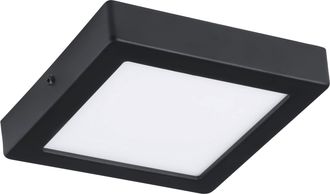 Eglo LED Deckenleuchte Idun, 1 flammige Aufbauleuchte aus Metall und Kunststoff, Deckenlampe in Schwarz, Wei&szlig;, LED Aufbaulampe neutralwei&szlig;, L x B 17 cm