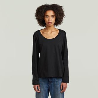 G-Star Scoop Neck Long Sleeve T-Shirt - Schwarz - Damen
