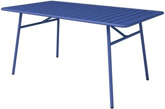Vente-Unique Table de jardin L.160 cm en m&eacute;tal - Bleu nuit - MIRMANDE de MYLIA