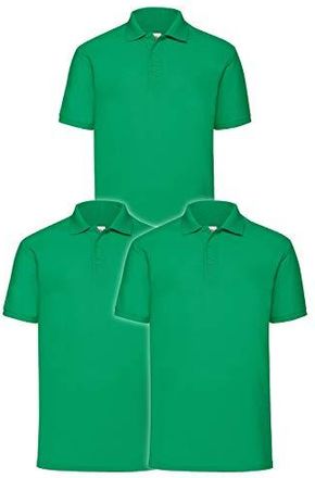 Fruit Of The Loom Lot de 3 polos pour homme, Vert mai, S