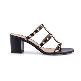 Valentino Garavani Nieten Leder Slide Sandalen - - Shoes - Damen - Schwarzk - 38 EU