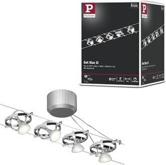 Paulmann 94133 Système de Câbles Mac II Set Extensible 5x10W max, Chrome Mat Système sans Ampoules