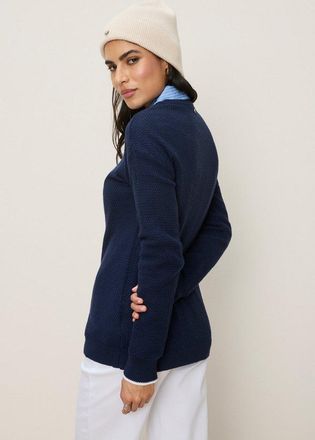 Tamaris Strickpullover mit dezentem Strickmuster mit Farbdetails