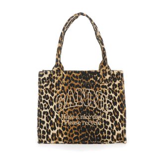 Ganni Leopard Print Tote Bag - - Bags - Damen - Braun - ONE SIZE