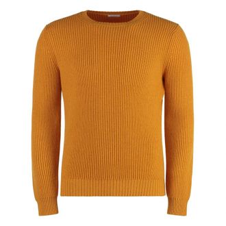 Malo Gerippter Kaschmirpullover - - Knitwear - Herren - Orange - M