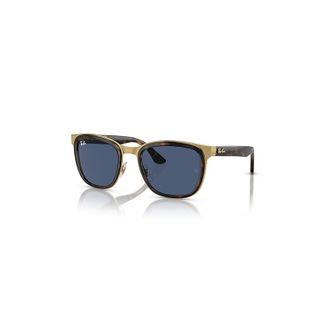 Ray-Ban Clyde Sonnenbrillen Havana Auf Gold Fassung Blau Glas 53-22