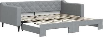vidaXL Lit de Jour avec lit gigogne Gris Clair 90x190 cm Tissu, canap&eacute;-lit, canap&eacute;-lit Confortable, lit de Jour gigogne, lit dappoint