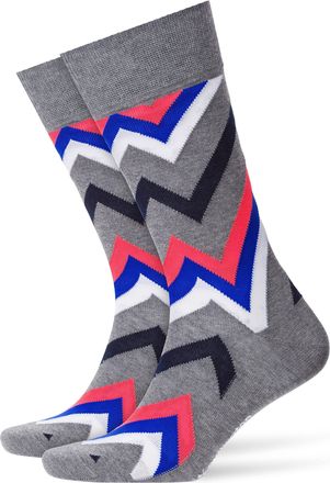 Falke Falke Herren Zig Zag Stripe Socke, Light greymel, 40-46