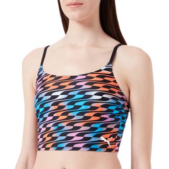 Puma Damen Swimwear Formstrip Longline Top Bikini, Multi Coloured Black, XS EU