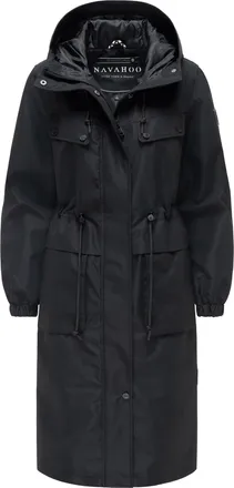 Navahoo Damen Parka &Uuml;bergangsjacke Kirschwind mit Kapuze