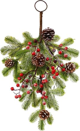 Generic Teardrop Urlaubskranz - Kegel Berry Garland, Weihnachten Indoor-Dekoration | Au&szlig;enkranz f&uuml;r Kamin Mantel Fenstertisch Party Hochzeit Winter Saisonale 
