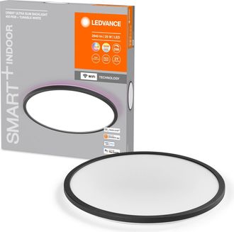 Ledvance SMART+ ORBIS WiFi-Panelleuchte, schwarz, 25W, 2940lm, 400mm, regulierbares Weißlicht (2700K-6500K), Rahmen mit RGB-Farblicht, dimmbar, steuerbar per A