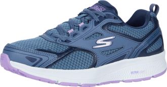 Skechers Damen Go Run Consistent Sneaker, Blue Leather Purple Trim, 39.5 EU