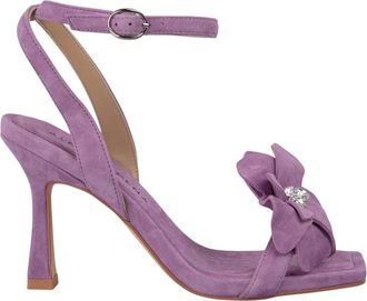 Alma En Pena Alma EN Pena, Femme, Chaussures, Violet, Taille: 39 EU Sandale &agrave; talon avec fleur