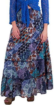 Coline Jupe Longue Voile de Coton - Couleur : Bleu - Taille Unique