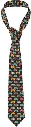 Generic Cravate DAffaires Jeu R&eacute;tro Joycudgels Gaming Noir Classique Necktie Tendance Cravates Homme Pour Remise De Dipl&ocirc;me F&ecirc;te C&eacute;l&eacute;brations