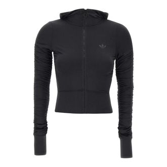 adidas Femme, Sweatshirts et sweats &agrave; capuche, Noir, Taille: 38 FR Ruched Track Top