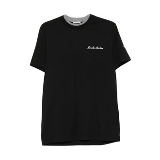 Moncler Homme, Tops, Noir, Taille: L T-Shirt Logo Brod&eacute;