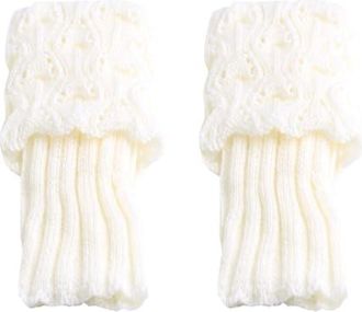 Generic Manchettes en feutre pour femmes pour lhiver des ann&eacute;es 80, tricot c&ocirc;tel&eacute; chauffe-jambes chauds, chaussettes longues pour bottes dhiver chauffe-pieds 