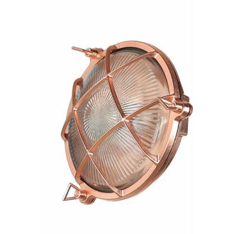 Licht-Erlebnisse Licht-erlebnisse - Außenwandleuchte E27 ø 21 cm Kupfer Glas Messing Hof Wandlampe außen