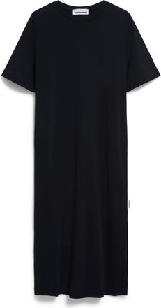Armedangels Damen Heavyweight Jerseykleid aus recyceltem Baumwoll Mix XELINAA Jersey MIDI Dress Loose Fit Black