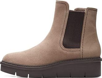 Clarks Bottes Airabell MoveChelsea pour femme, Daim galet, 41 EU