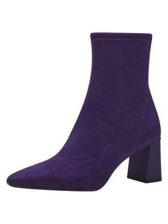 Tamaris Damen Boots mit Absatz Vegan Blockabsatz; PURPLE/lila; 39 EU