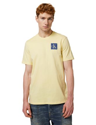Calvin Klein Herren T-Shirt Kurzarm Gradient Monogram Logo aus Baumwolle, Gelb (Sunlight), M