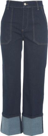 Liu Jo Femme, Jeans, Bleu, Taille: W26 Jean Coupe Droite avec Revers