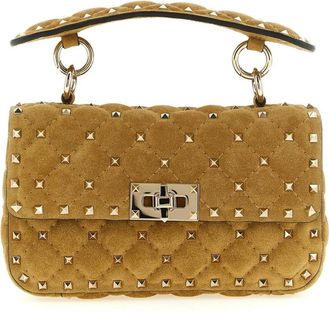Valentino Garavani Nieten-Umh&auml;ngetasche aus Wildleder - - Bags - Damen - Beige - ONE SIZE