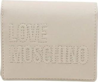 Love Moschino Femme, Accessoires, Beige, Taille: ONE Size Portefeuille en poly&eacute;thyl&egrave;ne avec fermeture &eacute;clair int&eacute;grale