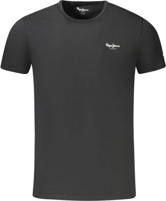 Pepe Jeans London Schwarzes Baumwoll Herren T-Shirt - - Tops - Herren - Schwarzk - 2XL