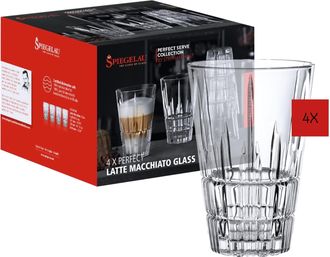Spiegelau Latte Macchiato Gl&auml;ser 4er Set, 300 ml, Perfect Serve, 4500194, Kaffeegl&auml;ser aus Kristallglas, Trinkgl&auml;ser sp&uuml;lmaschinenfest