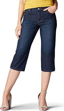 Lee Pantalon Capri Relaxed Fit Jeans, Bleu Turquoise, 46 Femme