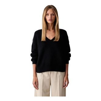 American Vintage Pull col en V Damsville - Femme - Pulls - Noir - Taille: 36/38 FR