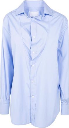 Maison Margiela Chemise &agrave; Manches Longues - Femme - Blouses et Chemises - Bleu - Taille: 38 FR