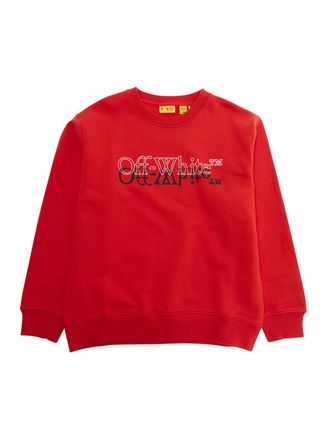 Off-white Logo-Print Double Crewneck Sweatshirt - Red